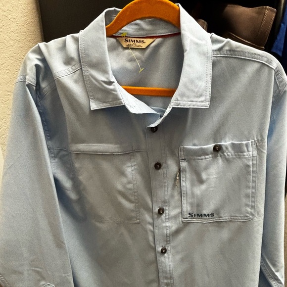 Simms | Shirts | Simms Fishing Shirt Men M Blue Roll Tab Vented ...